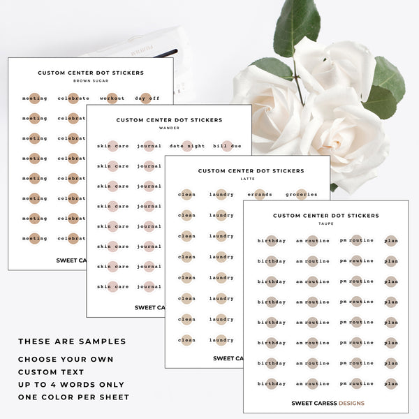 Custom Center Mini Dot Stickers – Sweet Caress Designs