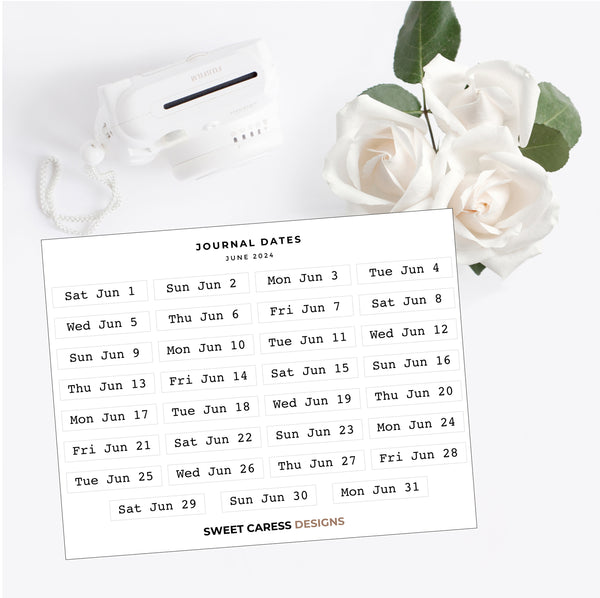 Typewriter Edition Custom Journal Dates – Sweet Caress Designs
