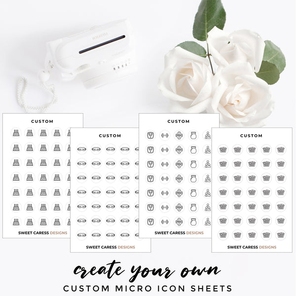 Custom Micro Icon Tiny Sheets – Sweet Caress Designs