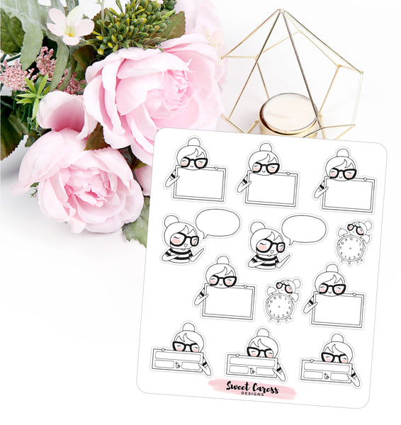 Ellie Planner Stickers - Moods & Peek-a-boo – Sweet Caress Designs